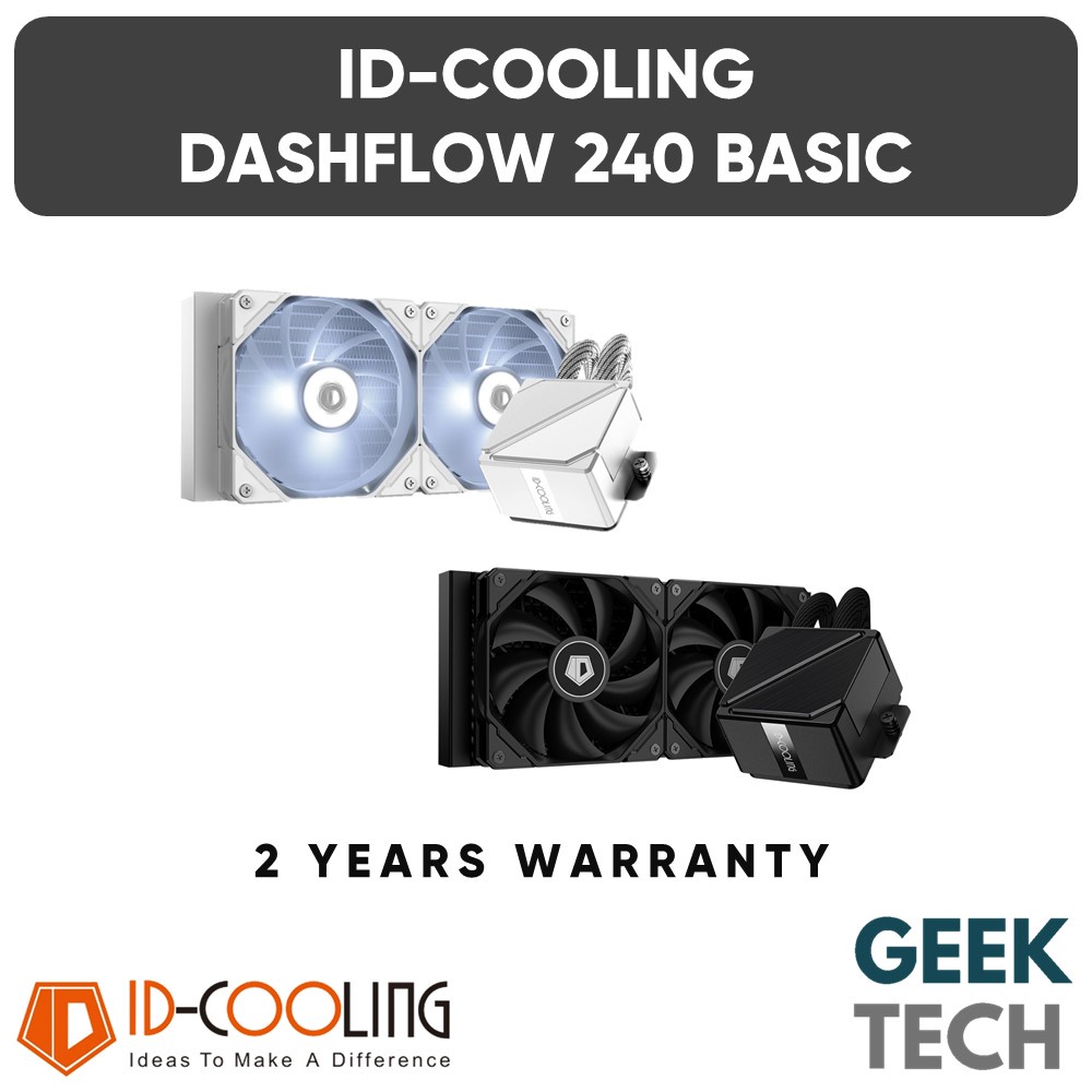 ID-COOLING Dashflow 240 Basic Black 240mm AIO Liquid Cooler - Supports Intel 12th/13th Gen CPU ...