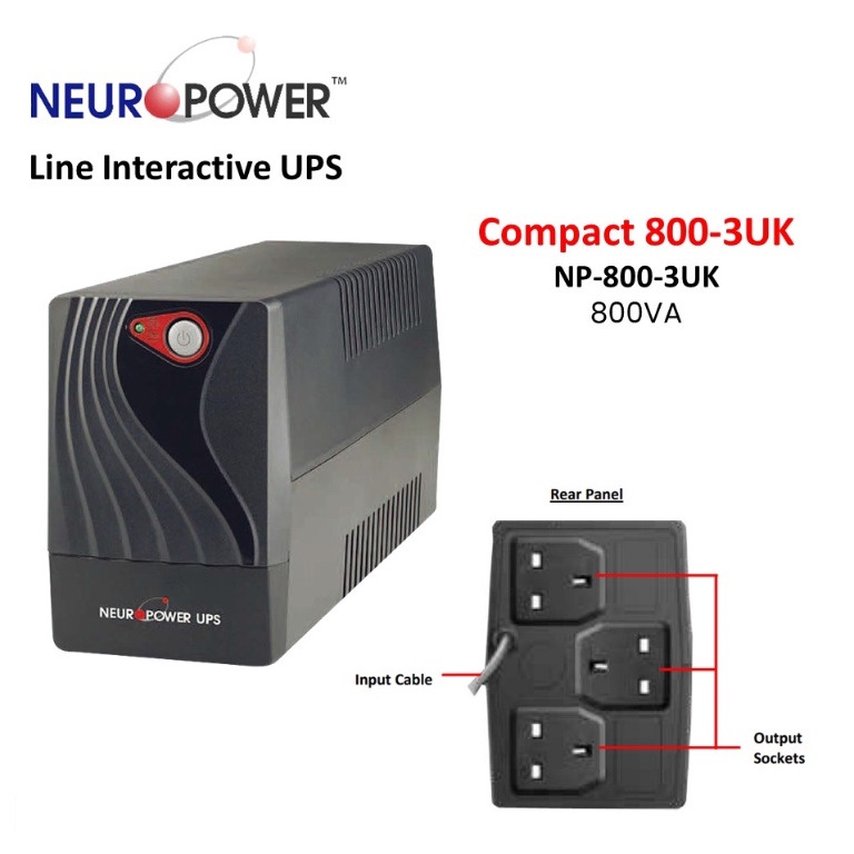 REFURBISHED UPS NEUR POWER COMPACT800-3UK (800VA) | Shopee Malaysia