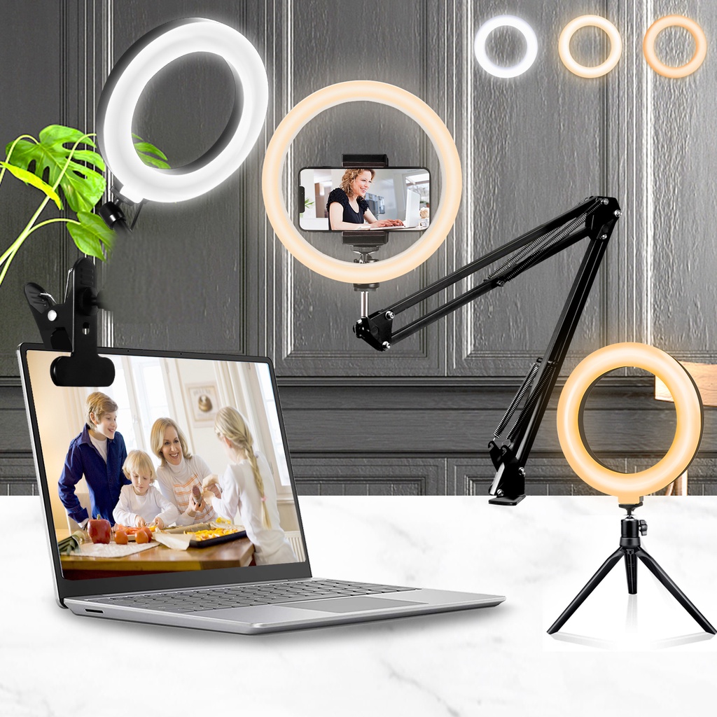 Desktop Ring Light with Stand for Cell Phone Video Shooting Song ...