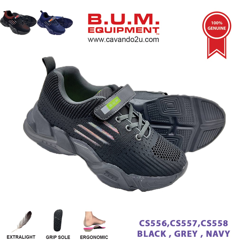 BUM Equipment Kid's Sport Shoes CS556 / CS557 / CS558 (Black / Grey / Navy) | Shopee Malaysia