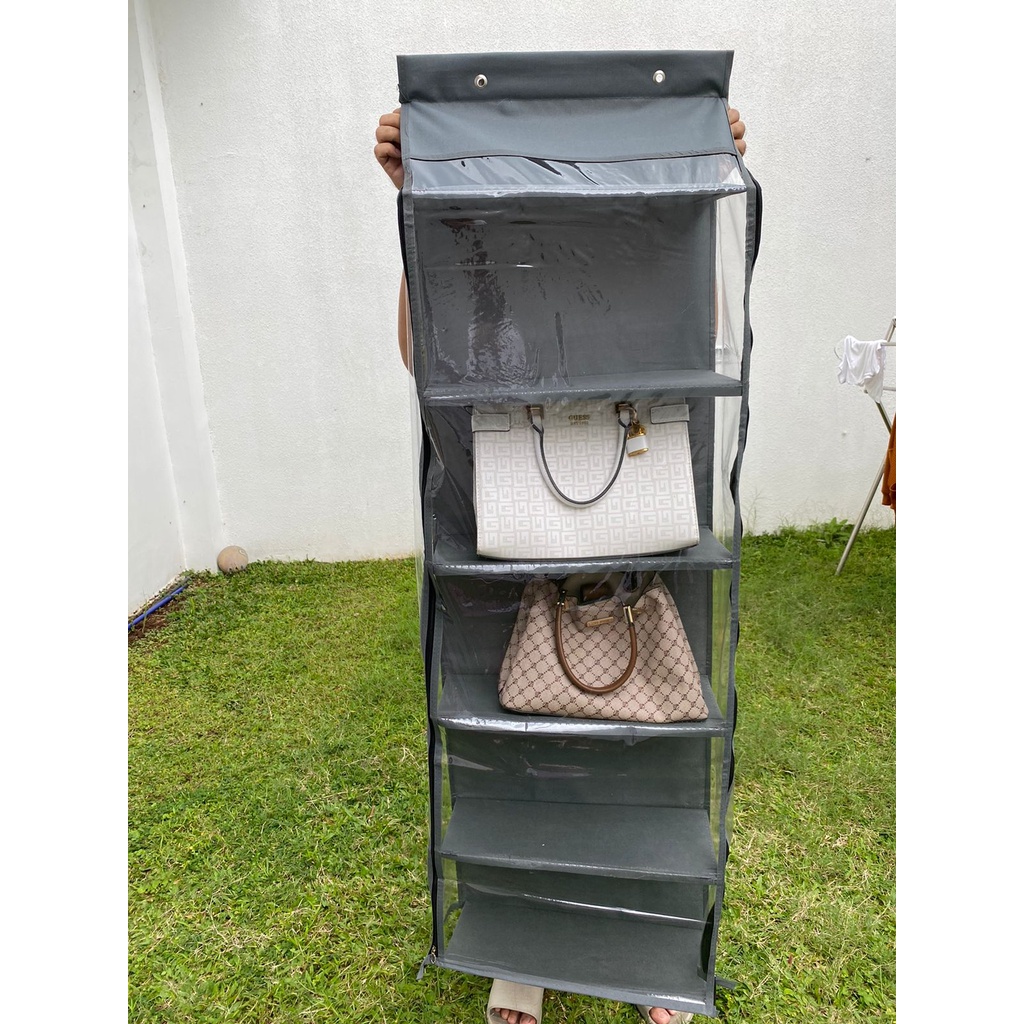 (Jumbo Size) 5-tier Hanging Bag Rack With Plain Motifs | Shopee Malaysia