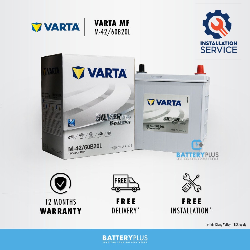 [ Installation Provided ] M42 EFB | M42L | M42R | 60B20L | 60B20R | Varta Silver EFB Dynamic for ...