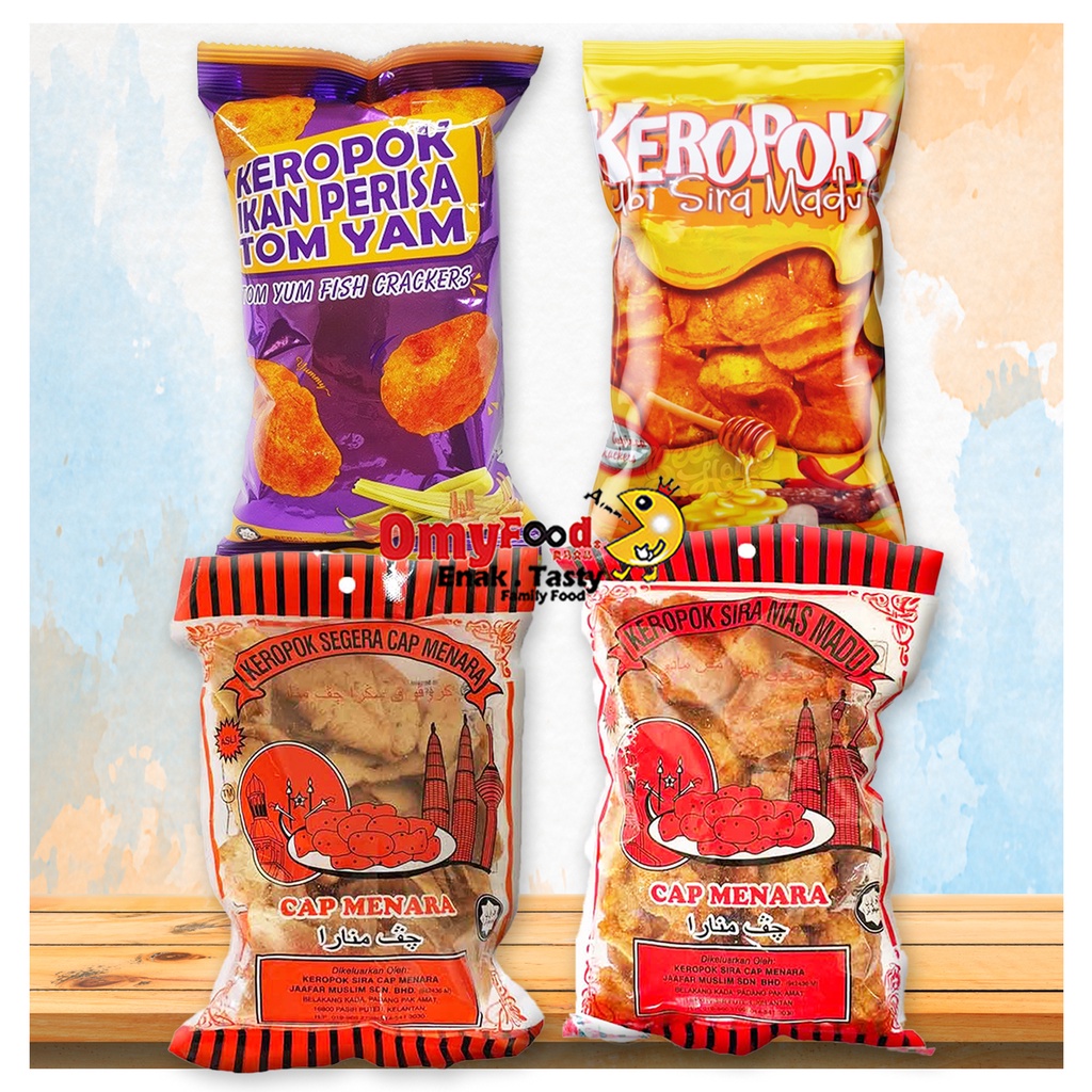 50g/ 80g Keropok Ikan Kelantan Cap Menara [Original / Sira Mas Madu ...