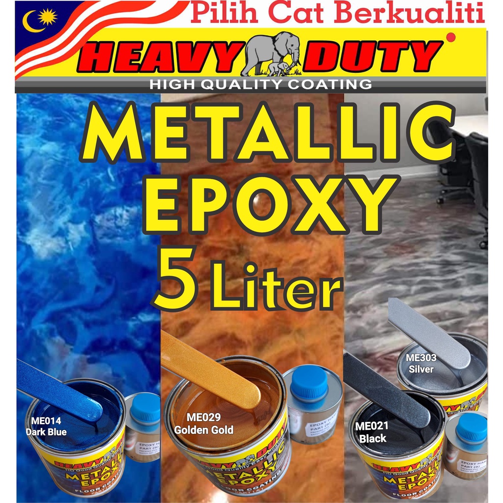 5 LITER ( Metallic Epoxy Paint ) 5L METALLIC EPOXY FLOOR PAINT [ HEAVY DUTY ] PROTECTIVE ...