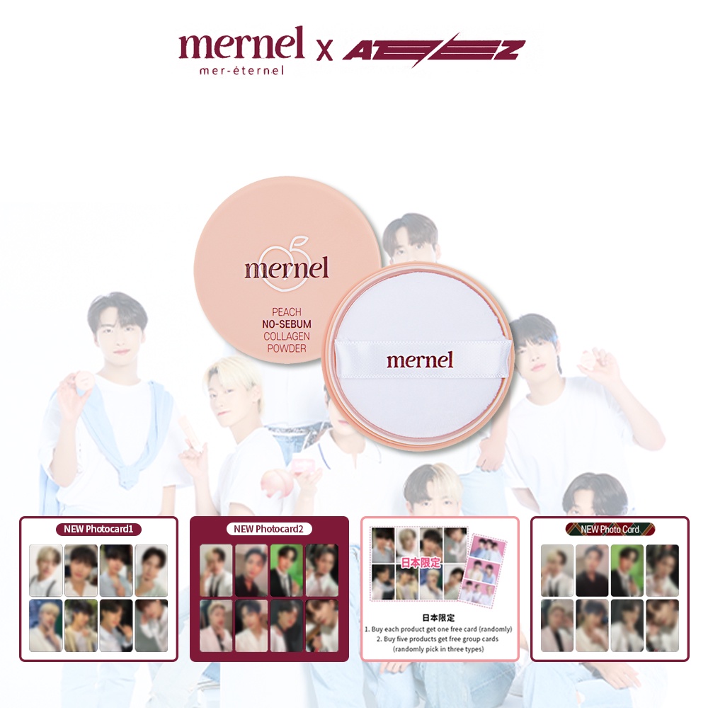 Ateez x mernel Peach No-Sebum Collagen Powder 5g | A or B card gift ...