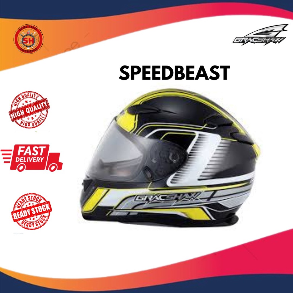 Helmet Gracshaw Grandio FT08 Speedbeast Helmet (READY STOCK) Helmet ...