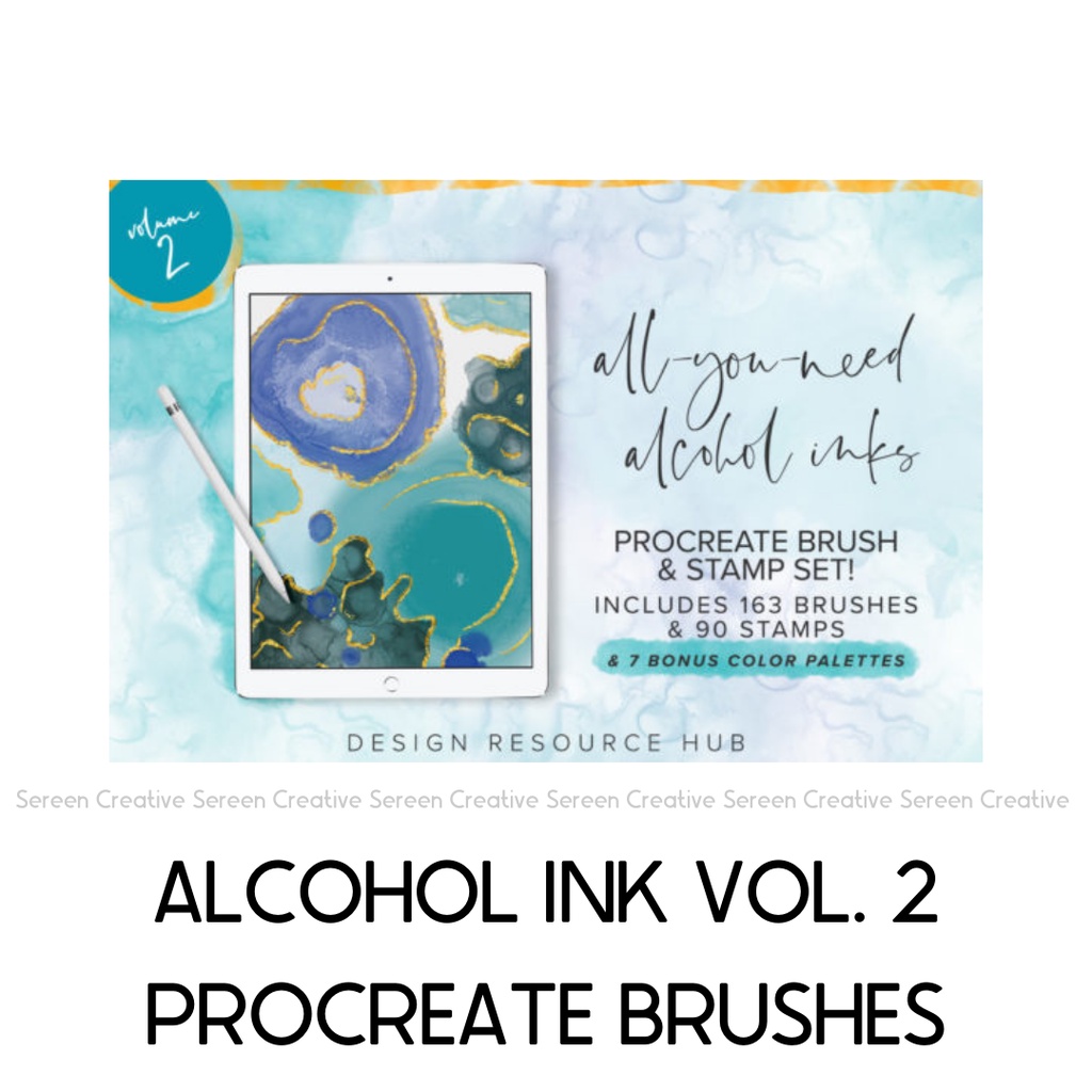 P127 Procreate "All-You-Need Alcohol Inks: Volume 2 Megapack" Brushes ...