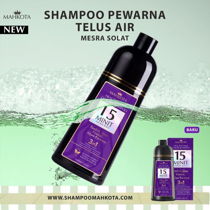 SHAMPOO MAHKOTA HILANGKAN WARNA RAMBUT UBAN HITAMKAN RAMBUT ORIGINAL HQ ...