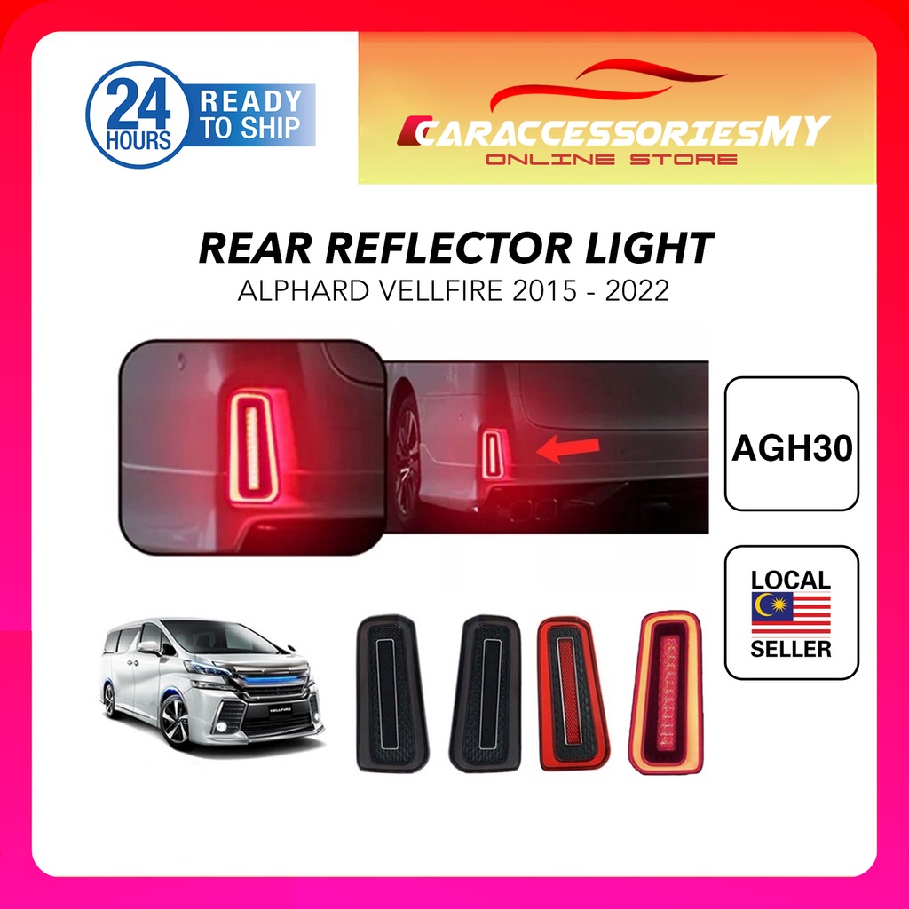 Toyota Alphard Vellfire agh30 ANH30 2015 2019 Led Rear Bumper Reflector ...