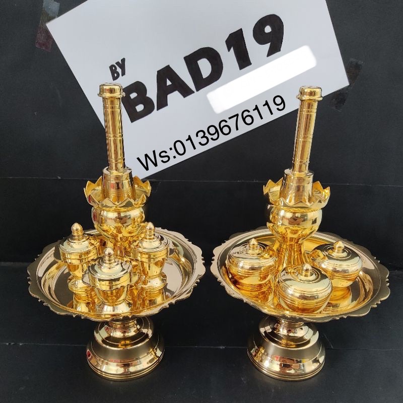 Set Renjis Air Mawar/Set Tepung Tawar/Set Bunga Rampai Tembaga (Kecil ...