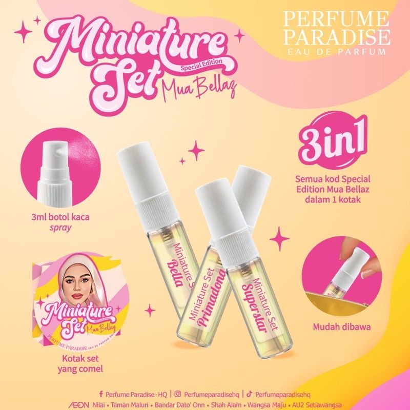 Perfume Paradise Mini Set 3 In 1 | Perfume Paradise Miniature Set ...