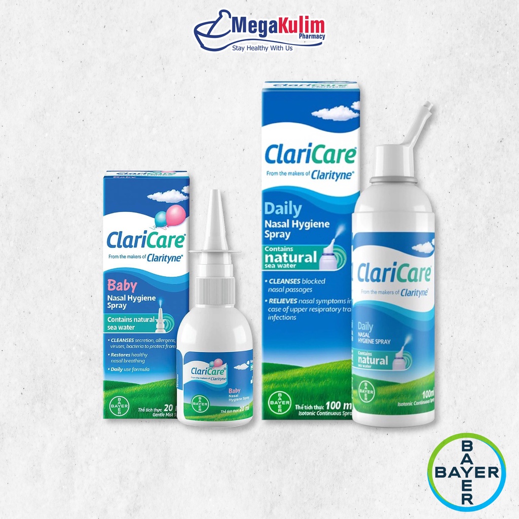 ClariCare Daily Nasal Hygiene Spray (Baby 20mL / Adult 100mL) | Shopee ...