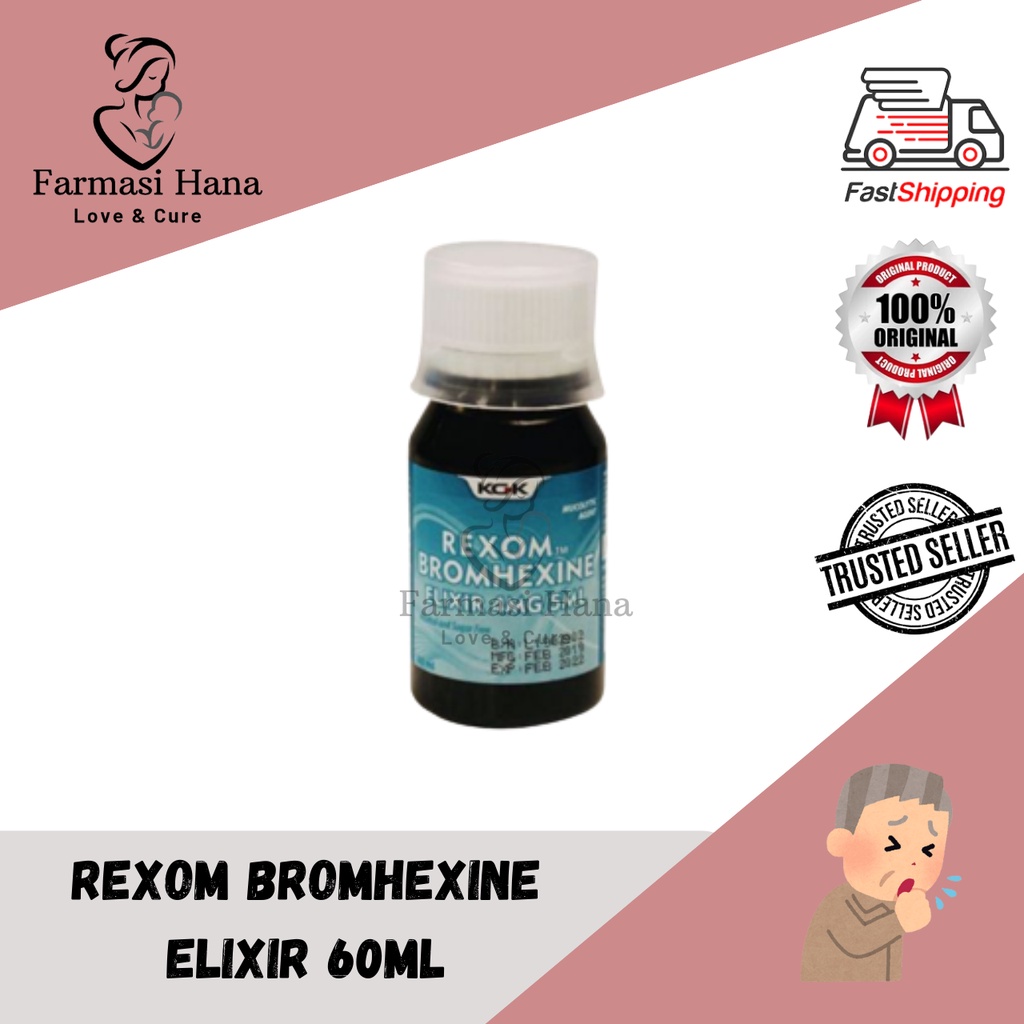 REXOM BROMHEXINE ELIXIR 60ML (UNTUK CAIR KAHAK DAN BATUK) | Shopee Malaysia