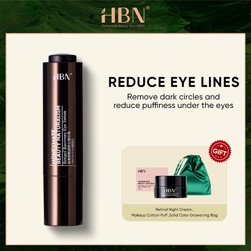 HBN Retinol Recovery Eye Serum Anti-aging, Fine Lines, Swelling and Dark circles 15ml | Shopee ...