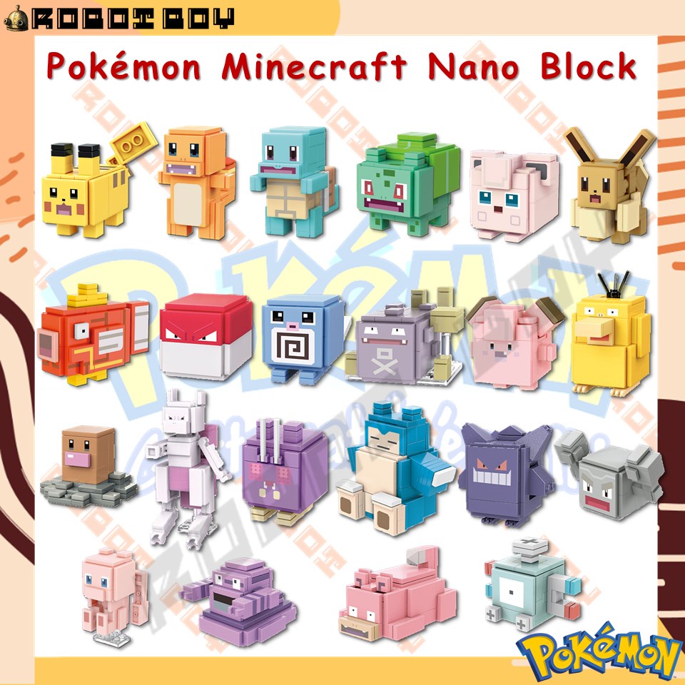 🔥Ready Stock🔥Pokemon Quest Blind Box Qman Keeppley Pokemon Minecraft Nano Block Building Block ...