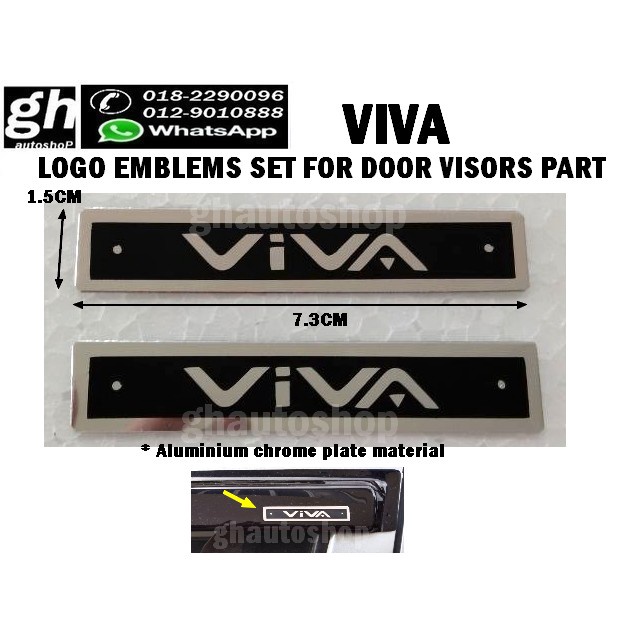 VIVA logo emblems set for door visors part (2pcs) | Shopee Malaysia
