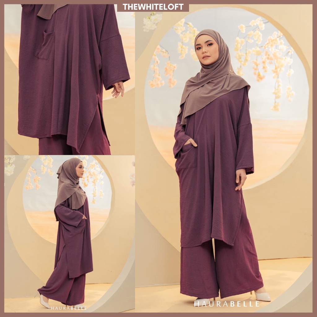 Readystock Mulan Basic Ironless Haurabelle Viral Set Baju Seluar Women ...