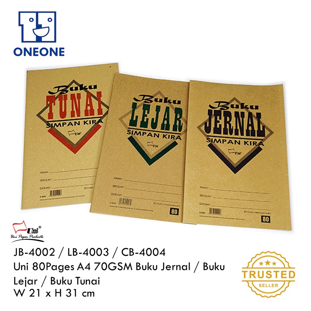JB-4002 / LB-4003 / CB-4004 Uni 80Pages A4 70GSM Buku Jernal / Buku ...