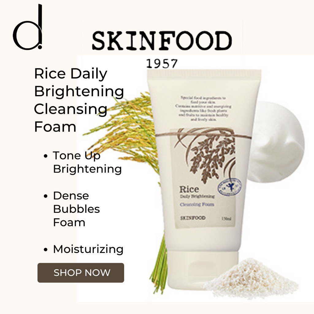 SKINFOOD Rice Daily Brightening Cleansing Foam 150ml - 100% Authentic ...