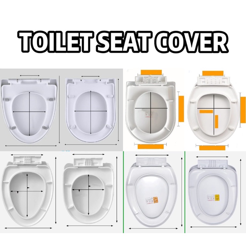 Heavy Duty Toilet Seat Cover With Soft Close Adjustable Hinge Penutup ...