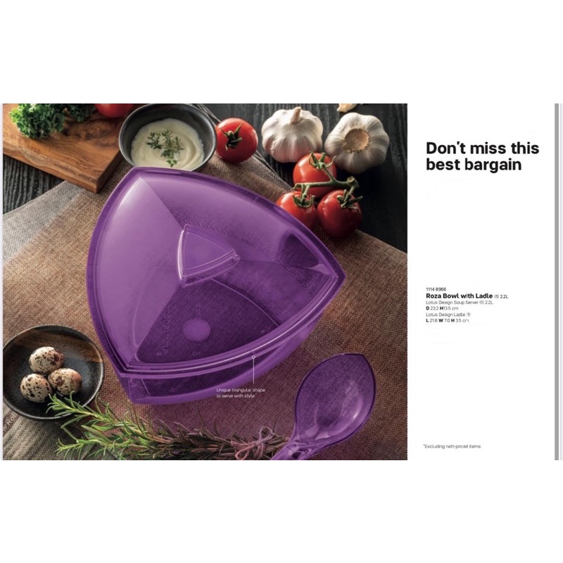 Tupperware Triangle Server with Ladle 2.2L (28/12/22 new update ...