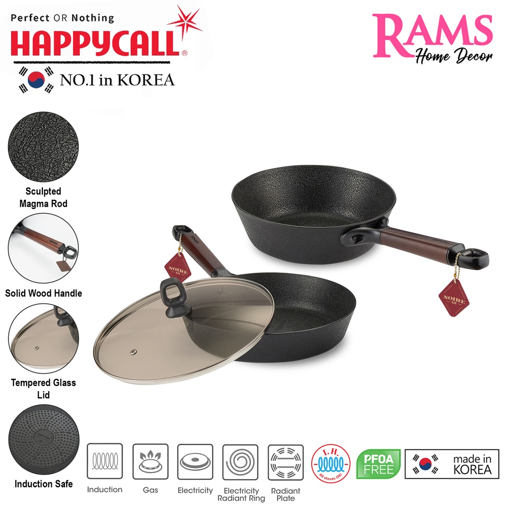 Happycall 2 Pcs Induction Noire IH Nonstick Cookware Set / Wok Pan ...