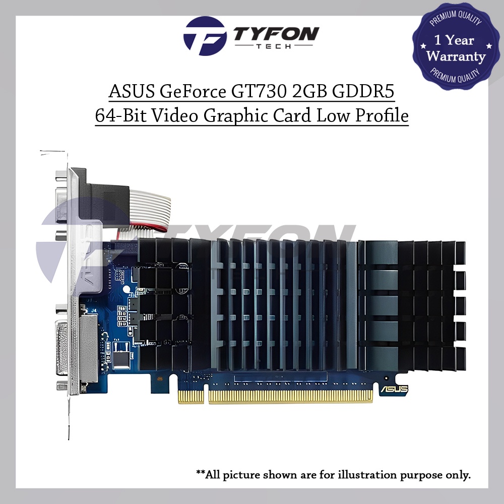 ASUS GeForce GT730 2GB GDDR5 64-Bit Video Graphic Card Low Profile GT730-SL-2GD5-BRK ...