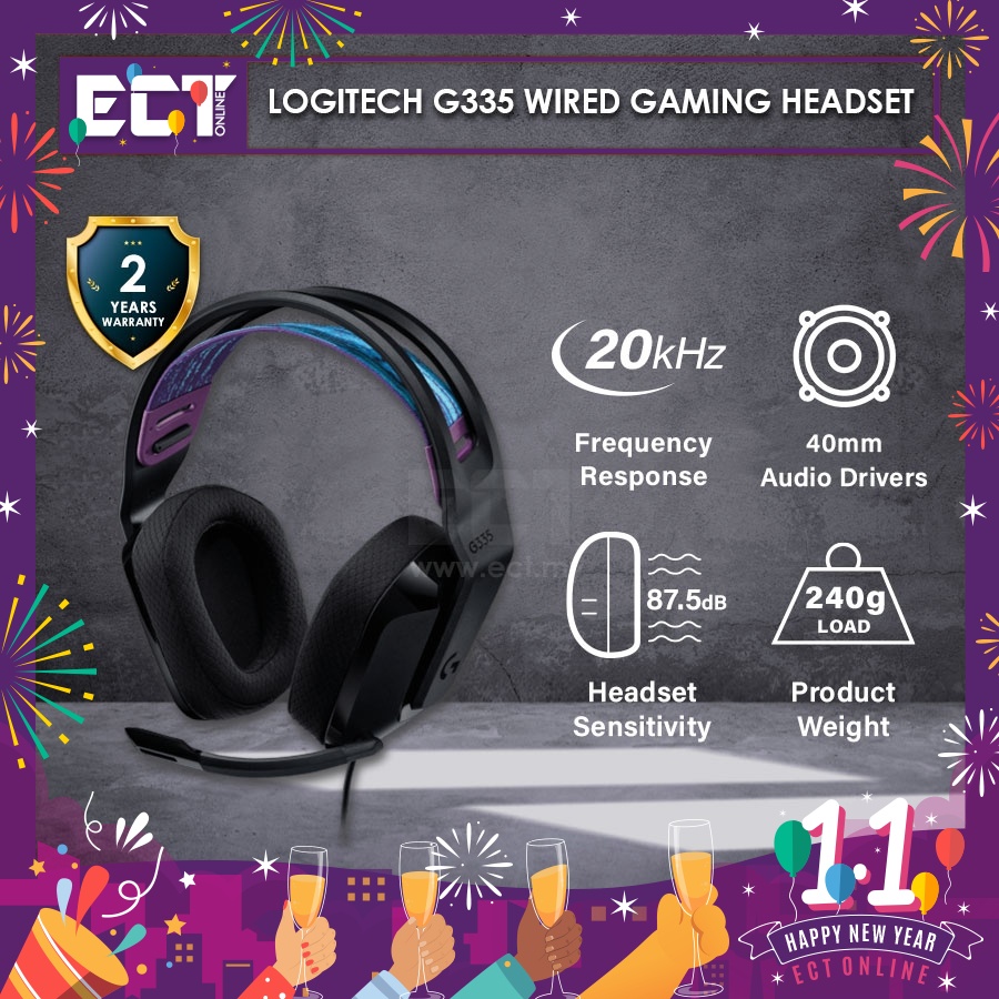 Logitech G335 Wired Gaming Headset with Microphone, 3.5mm Audio Jack ...