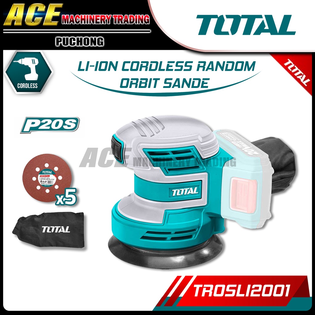 [ TOTAL ] Cordless Random Orbit Sander_20V Li-ion - TROSLI2001 | Shopee ...