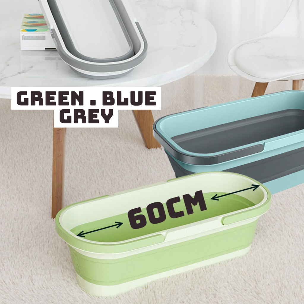 60CM Foldable Mop Pail Bucket Collapsible Folding Baldi Lipat XL Large ...