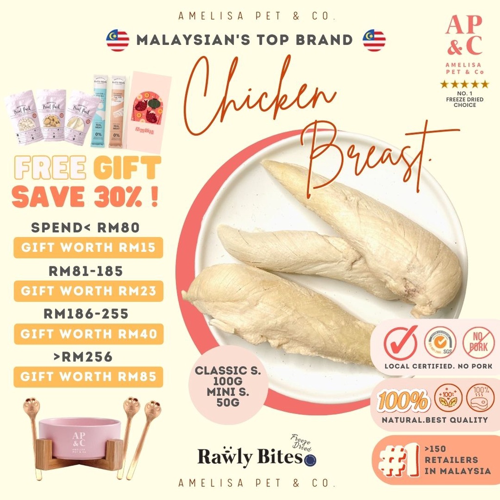 Amelisa Pet & Co. Freeze Dried Treats - Chicken Breast Classic Series ...