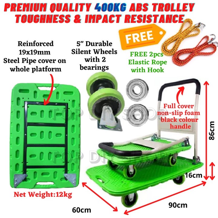 250KG ABS Trolley Troli Barang Heavy Duty Trolley Foldable Trolly ...