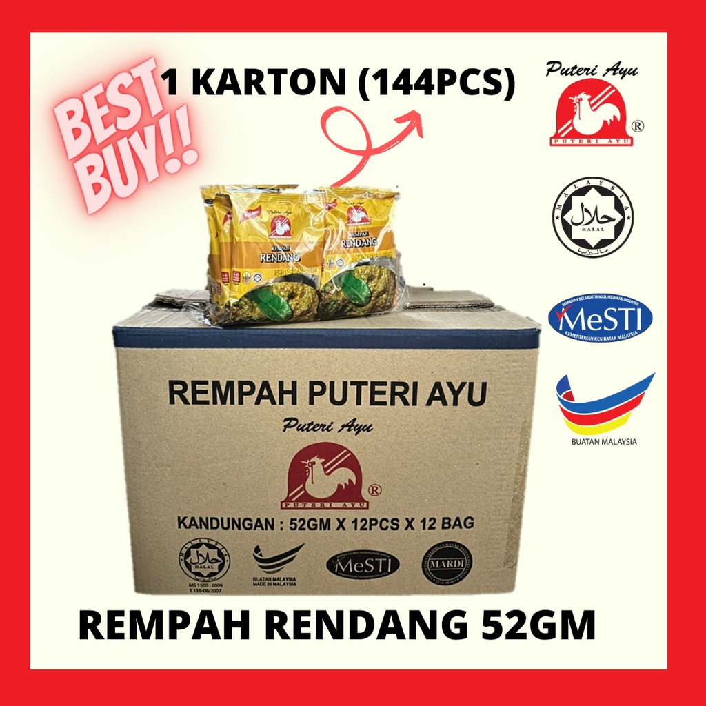 REMPAH RENDANG 52GM (1CARTON / 144PCS) | Shopee Malaysia