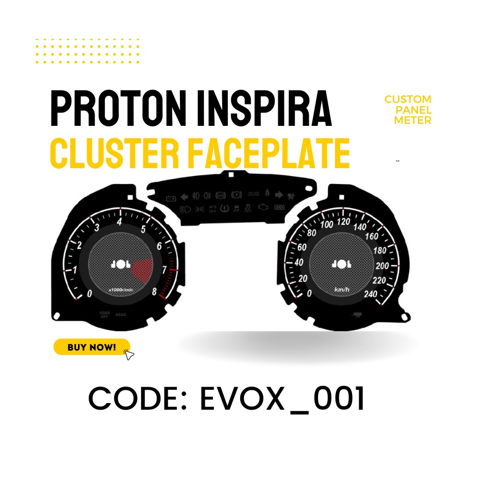 PROTON INSPIRA 240KMH OVERLAY PANEL METER SPEEDOMETER INSTRUMENT ...