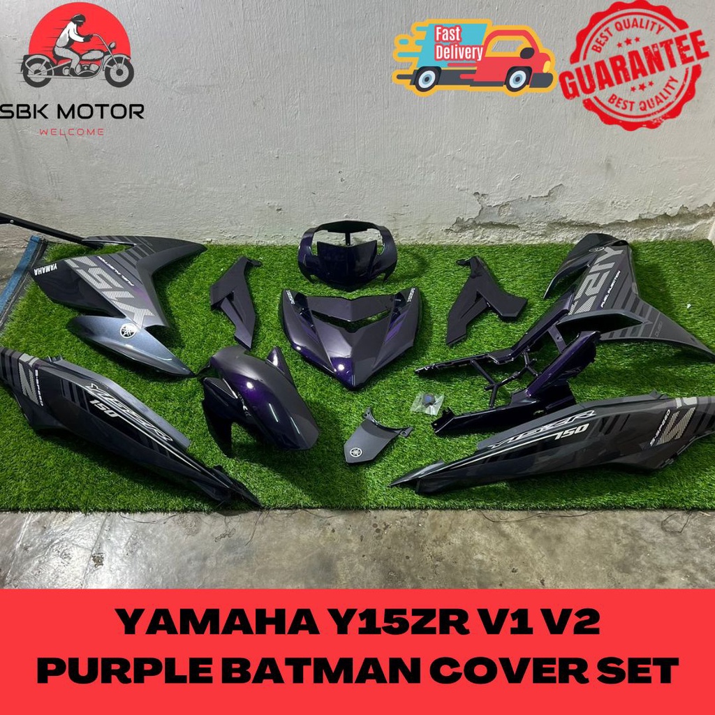HLD YAMAHA Y15ZR V1 V2 PURPLE BATMAN BODY COVER SET | Shopee Malaysia