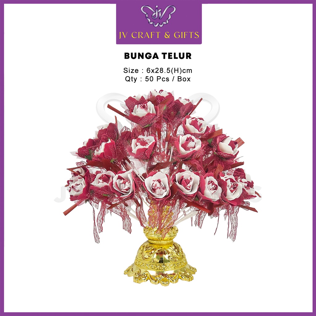 50pcs Bunga Telur Dengan Net Telur | Majlis Kahwin Tunang Sanding Nikah ...