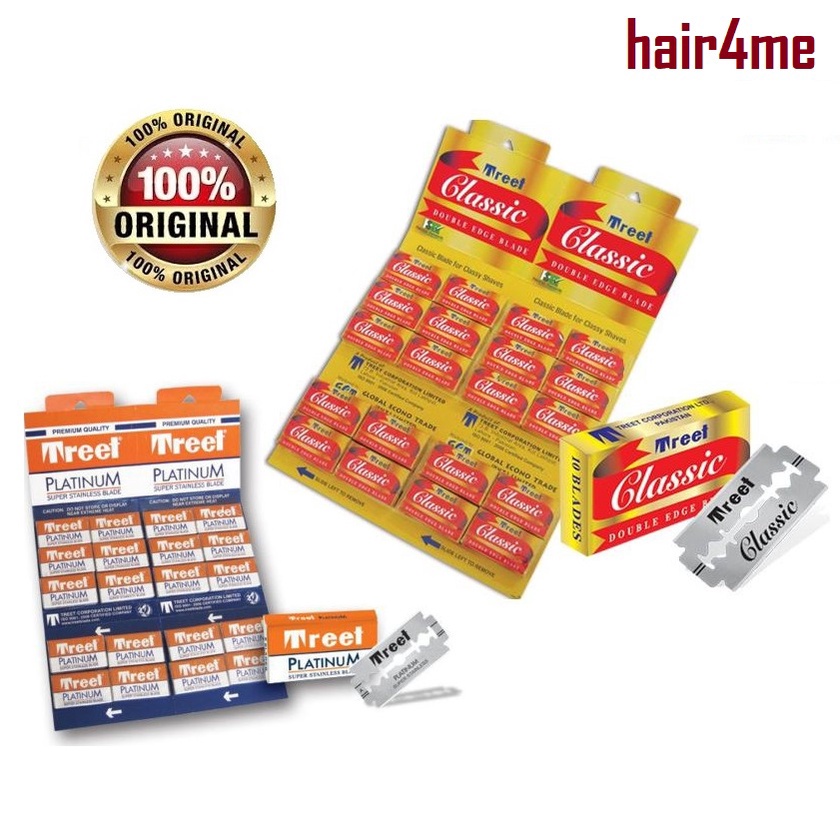 Barber Razor Classic Treet Double Edge Blade 20 x 10's / Blades Treet ...