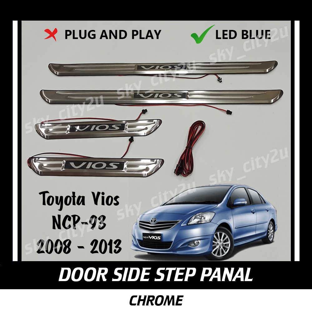 Toyota Vios NCP93 2008 2009 2010 2011 2012 2013 Led Door Side Step Sill ...