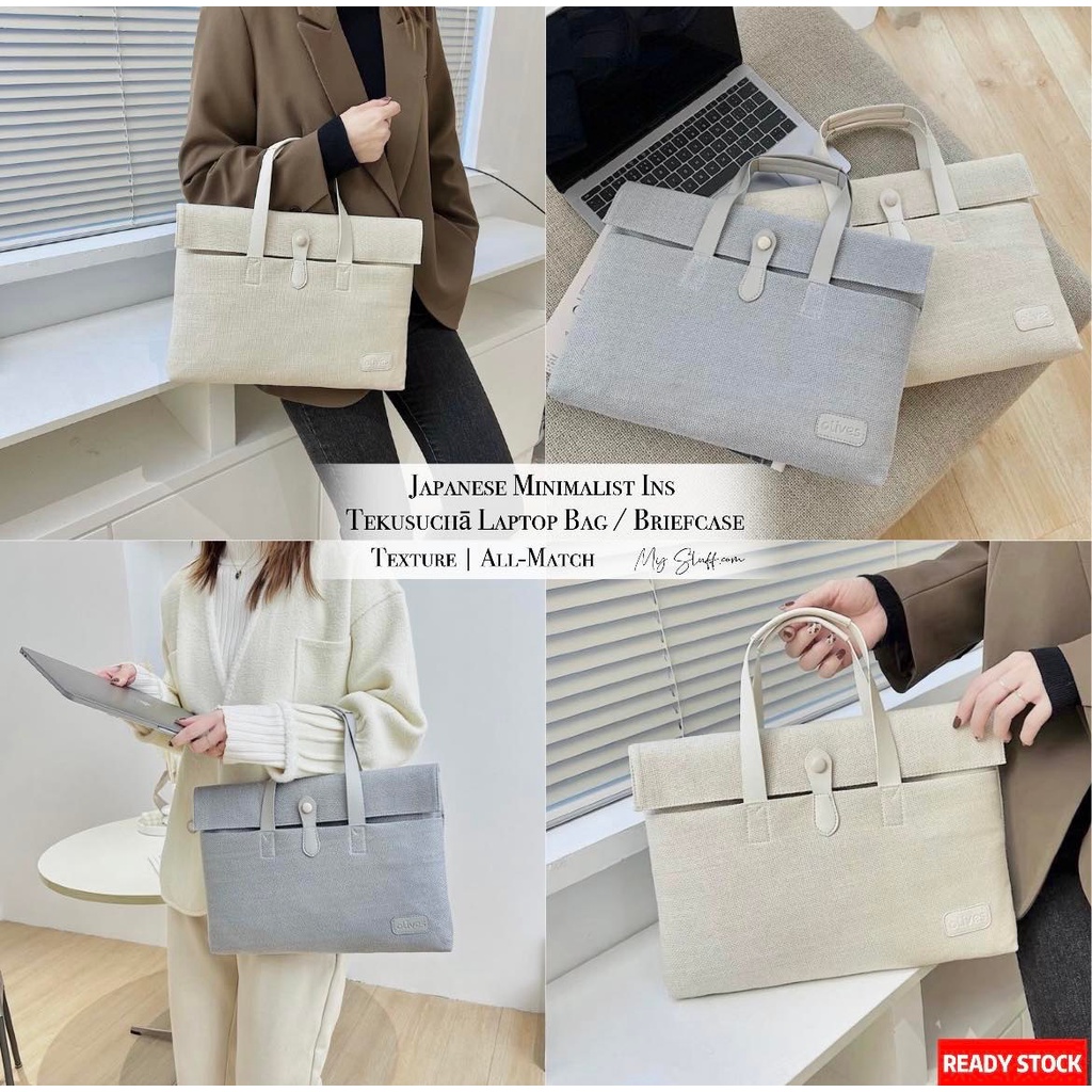 Mystuff527 Japanese Minimalist Ins Lady Laptop Bag Business Briefcase ...