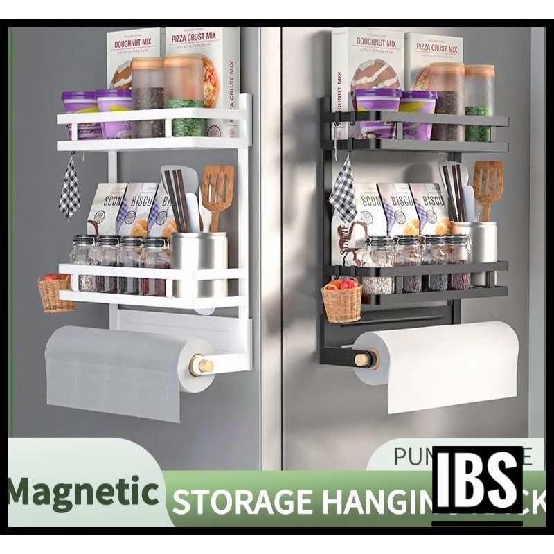 IBS Kitchen Refrigerator Storage Rack Side Hanging Rak Dapur Rak Sisi ...