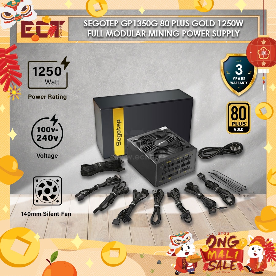 Segotep GP1350G 80 Plus Gold 1250W Full Modular Mining Power Supply (PSU) - For BitCoin Mining ...