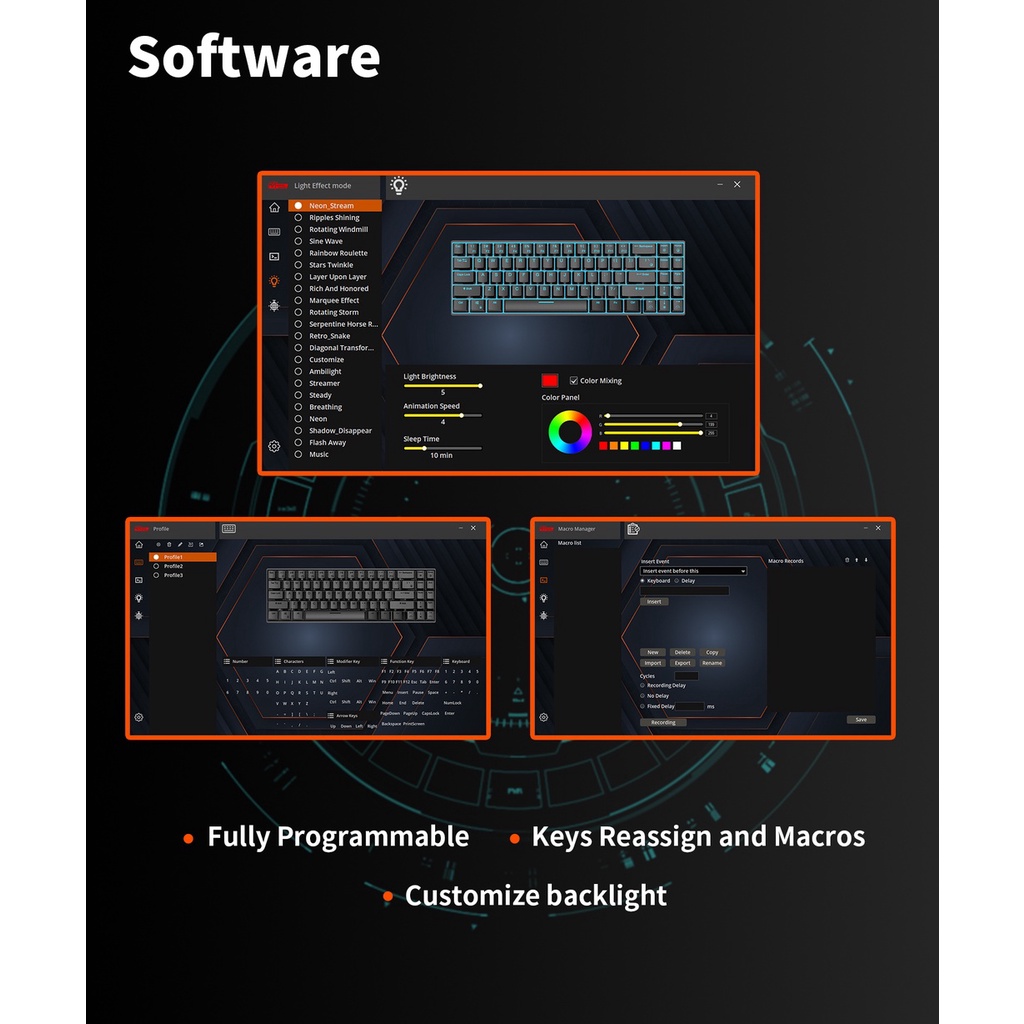 Royal Kludge RK84 Tri-Mode Hotswappable RGB Backlit Bluetooth 2.4G ...