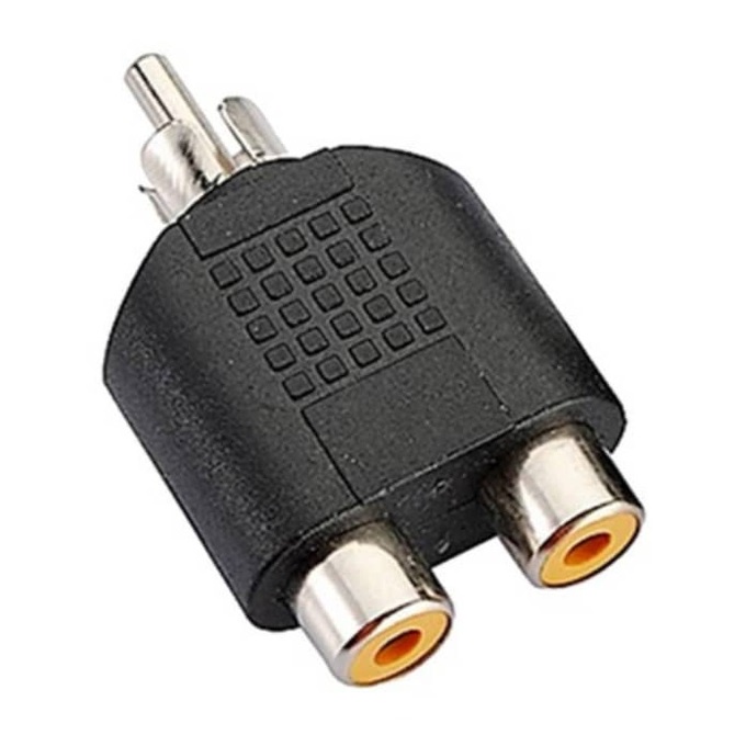 RCA Plug to Dual RCA Socket Adaptor RCA 1 Male To 2 RCA Female Audio ...