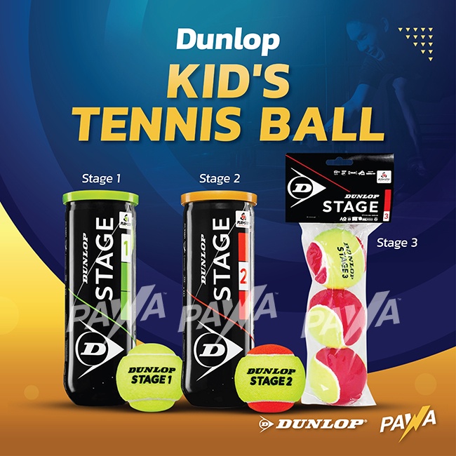 DUNLOP Kids Children Stage 1 One Stage 2 II Two Stage 3 Three Tennis ...