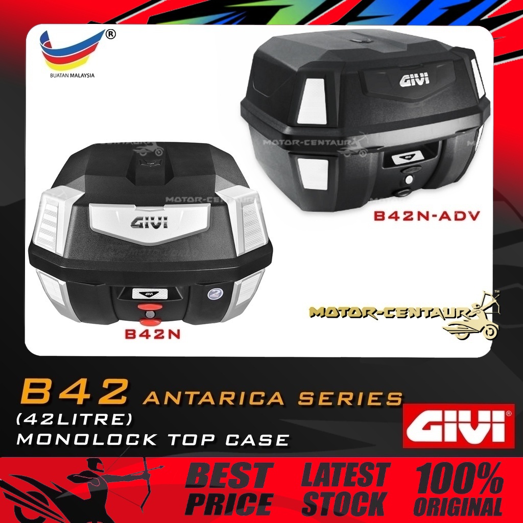 KOTAK/BOX GIVI MONOLOCK TOP CASE B42 B42N B42N-ADV ANTARTICA [BASE PLATE INCLUDED] | Shopee Malaysia