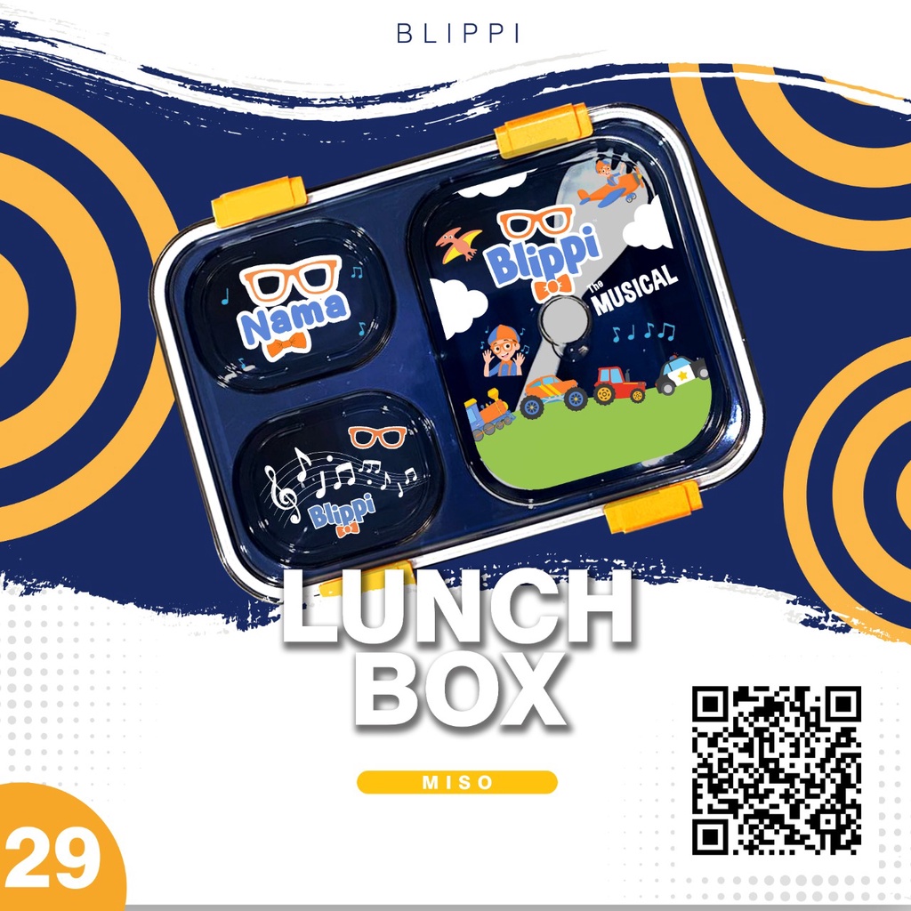 Miso CUSTOM BLIPPI Character Lunchbox Leakproof Lunch Box 3/4 grid ...