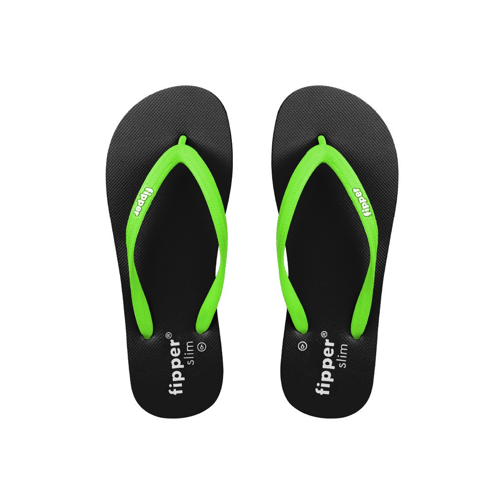 Fipper Slipper Slim Rubber for Women in Black/Green Apple | Shopee Malaysia