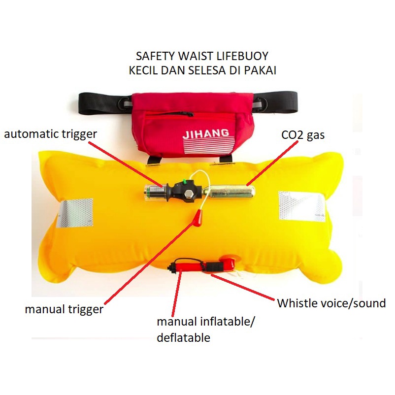 full Automatic inflatable Waist pouch bag safety lifebuoy. pelampung ...