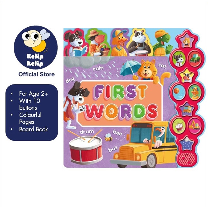 First Words Sound Book For Kids To Learn Simple Words with Amazing ...