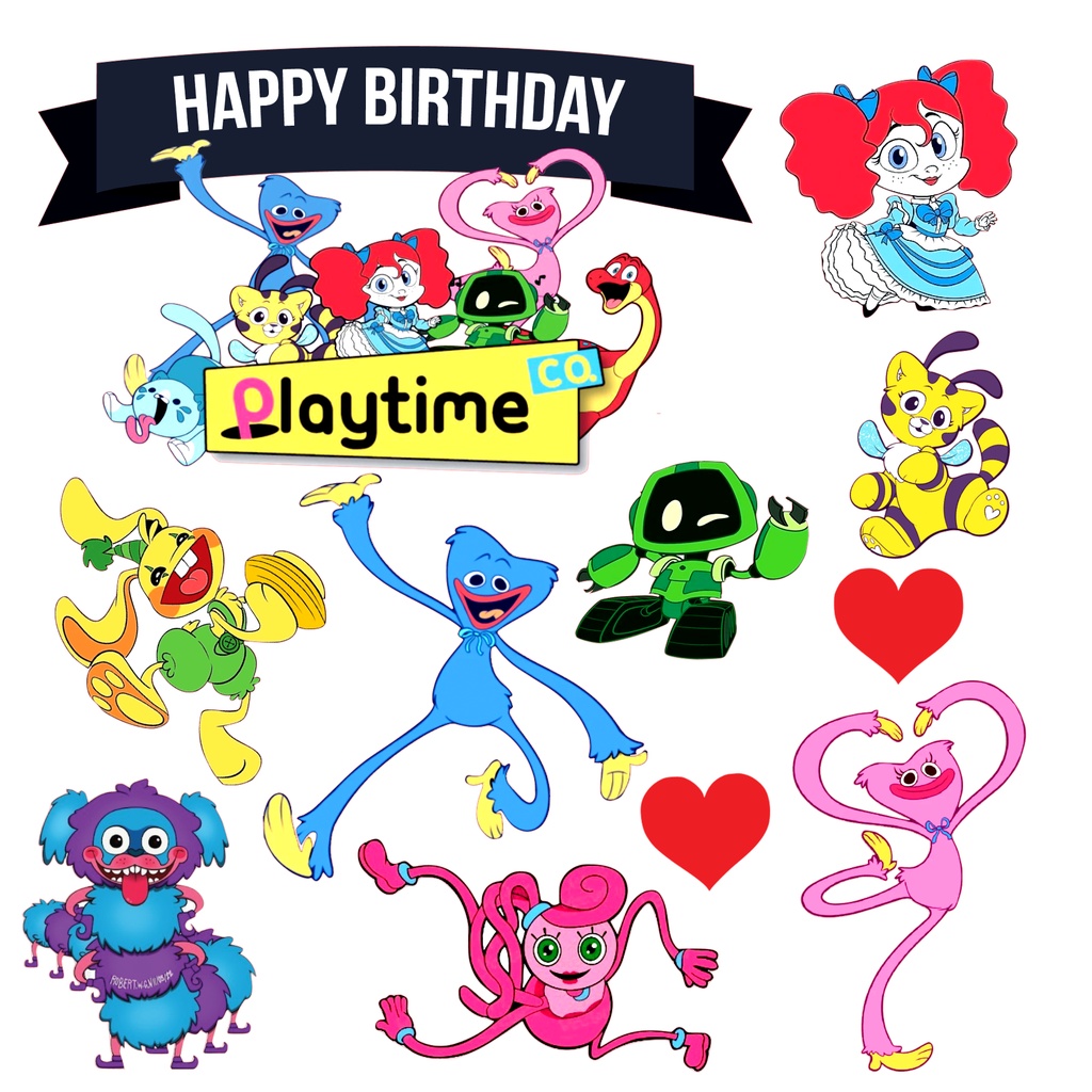 POPPY PLAYTIME HUGGY WUGGY High Quality Paper Cake Topper Kek Cake ...